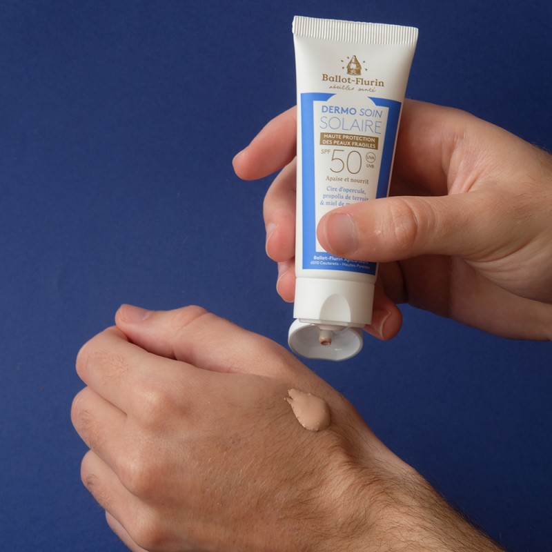 Dermo Soin Solaire bio SPF50 – Haute protection Peaux sensibles